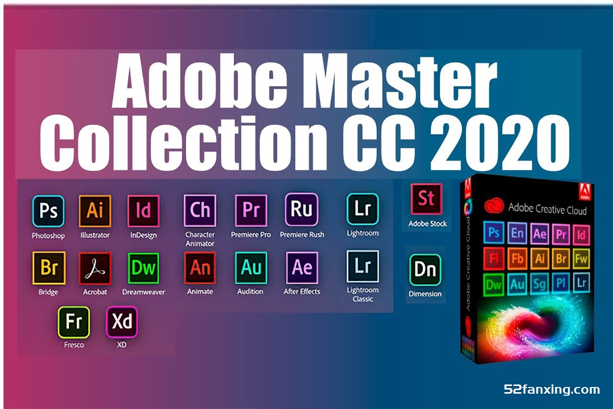 Adobe 2020全系列 Win全家桶一键安装版(无需破解)_繁星摄影